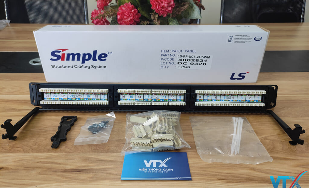 Patch Panel 24 Port Cat6 LS | PN : LS-PP-UC6-24P - VTXVN