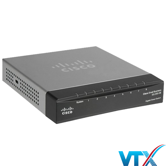 Switch chia mạng Cisco 8Port – Cisco SG200-08 10/100/1000Mbps - VTXVN